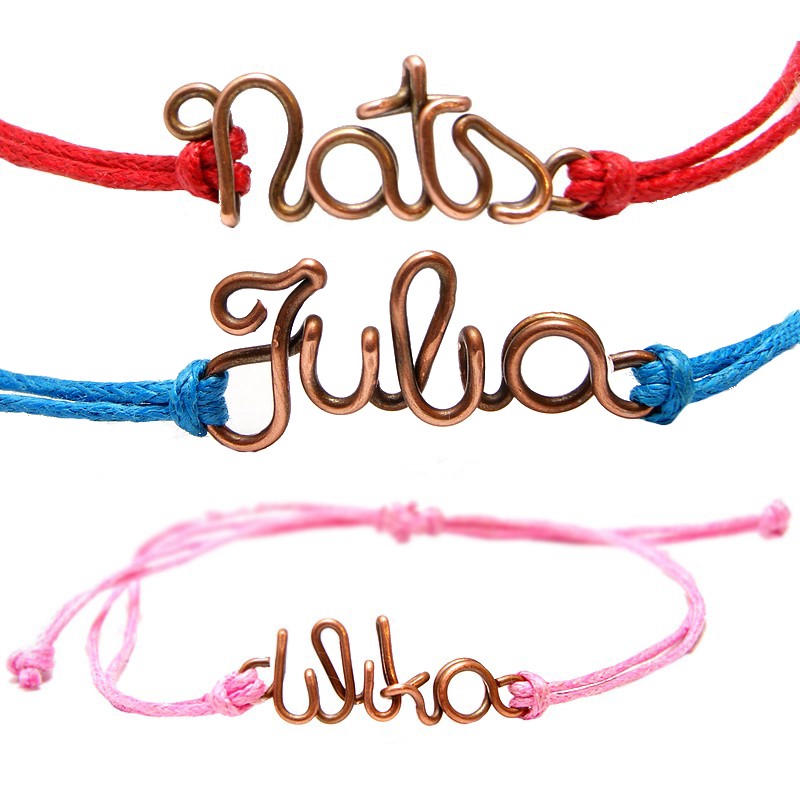 Wire Name Bracelet Copper on Luulla