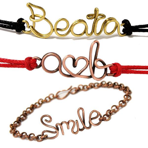Wire Name Bracelet Copper on Luulla